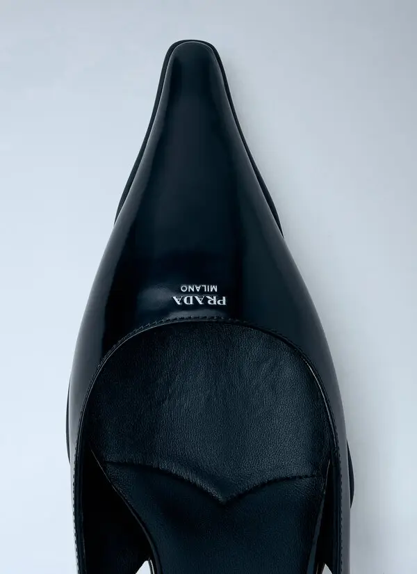 Prada Pointed-toe Slingback Pumps - Black