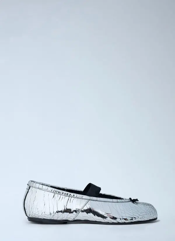 MAISON MARGIELA Tabi Ballet Flats - Silver