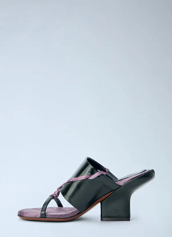 Dries Van Noten Braided Strap Mules - Purple