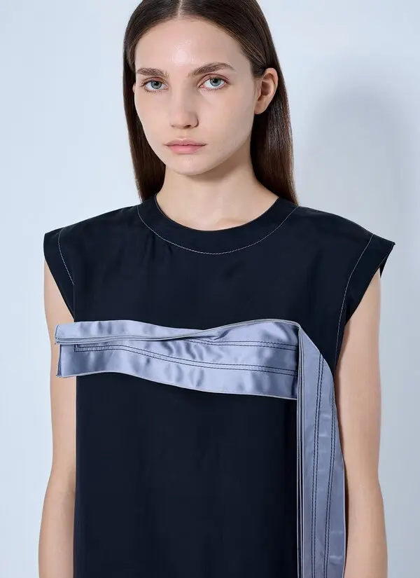Marni Sleeveless Midi Dress With Satin Detail
