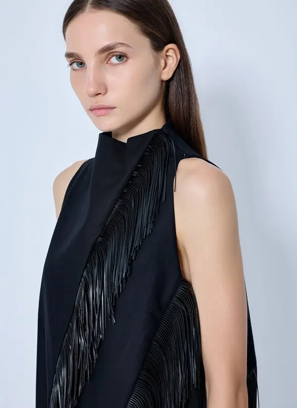 Sportmax Fringe Trim Sleeveless Dress
