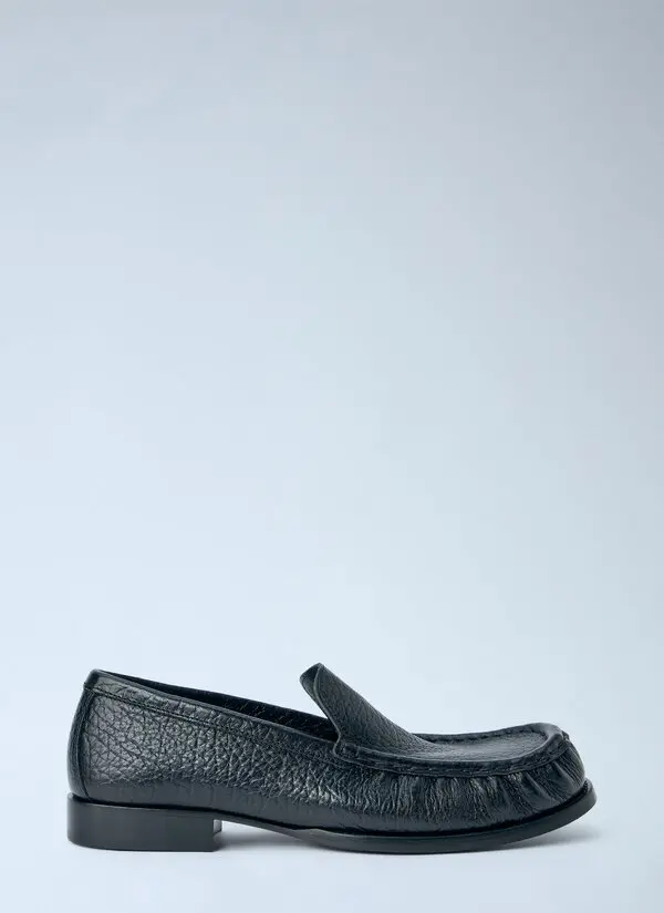 Dries Van Noten Textured Leather Loafers - Black
