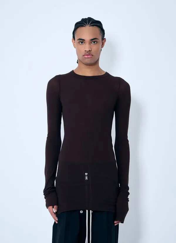 Rick Owens Rib Long Sleeve T-shirt - Brown