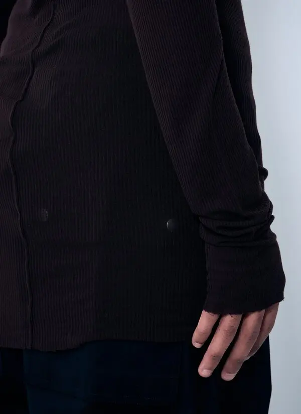 Rick Owens Rib Long Sleeve T-shirt - Brown
