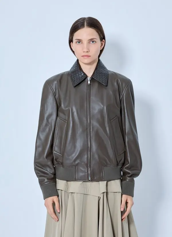 Bottega Veneta Shiny Leather Blouson