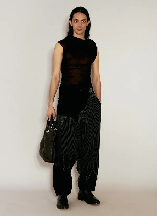 Yohji Yamamoto Embroidery Draped Pants
