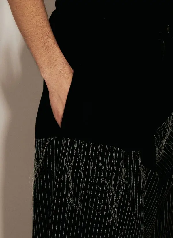 Yohji Yamamoto Embroidery Draped Pants