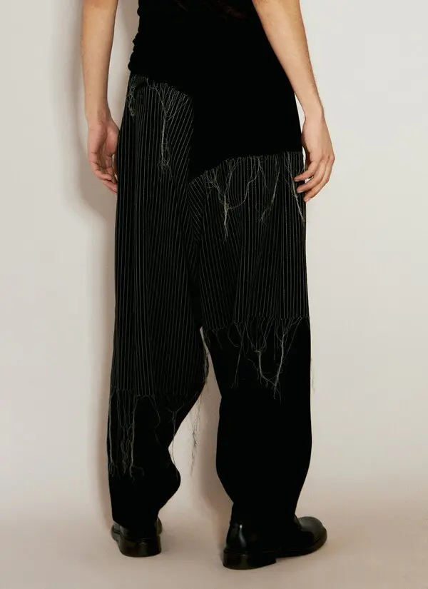 Yohji Yamamoto Embroidery Draped Pants