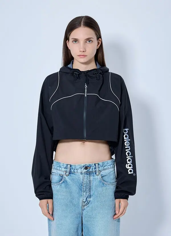 Balenciaga Cropped Hooded Jacket