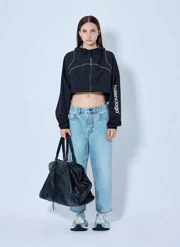 Balenciaga Cropped Hooded Jacket