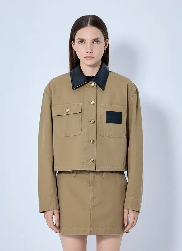Balenciaga Cropped Workwear Jacket - Cream