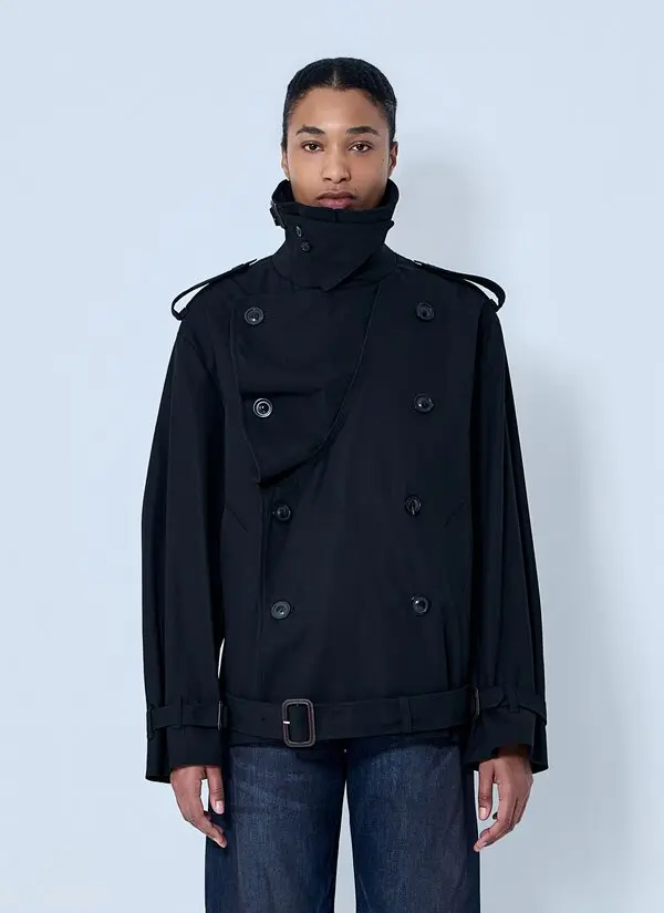 MAISON MARGIELA Double-breasted High-collar Jacket - Black