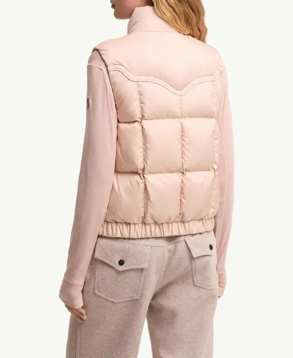 Moncler Doucy Square-quilted Down Vest - Pink