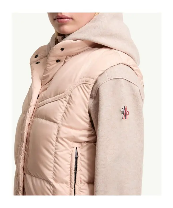 Moncler Doucy Square-quilted Down Vest - Pink