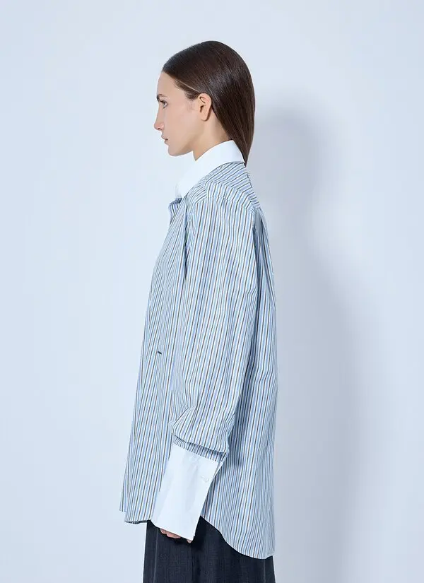 Prada Striped Poplin Long-sleeved Shirt