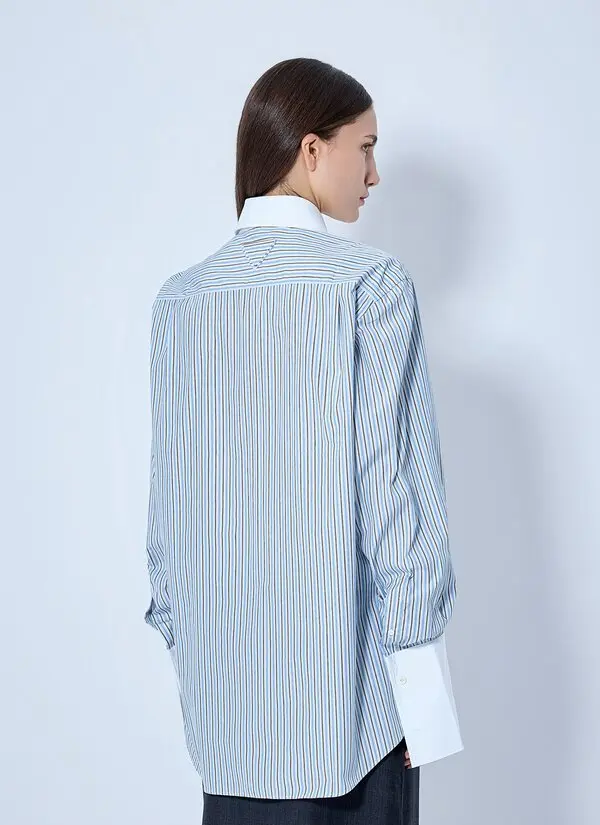 Prada Striped Poplin Long-sleeved Shirt