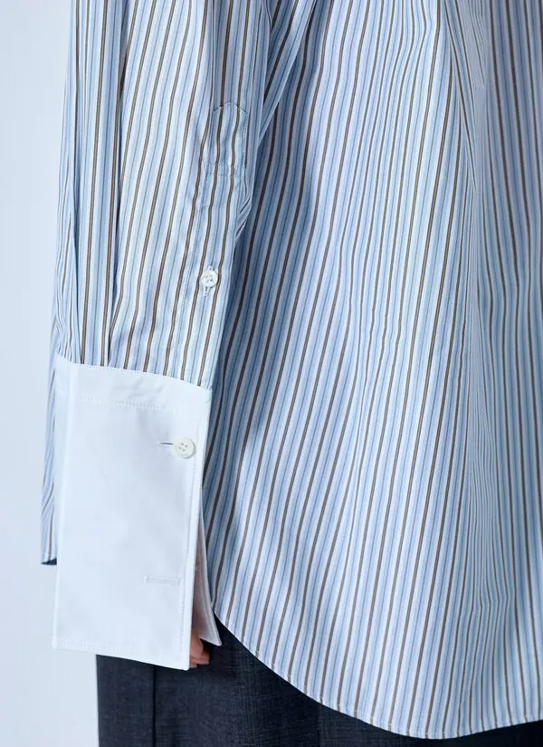 Prada Striped Poplin Long-sleeved Shirt