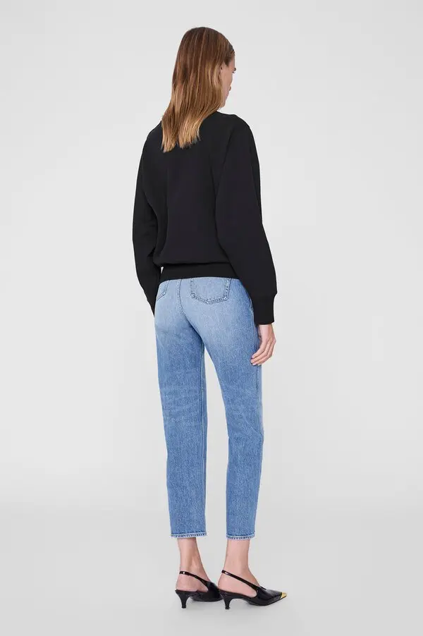 ANINE BING Harry Shrunken Signet Sweatshirt - Black
