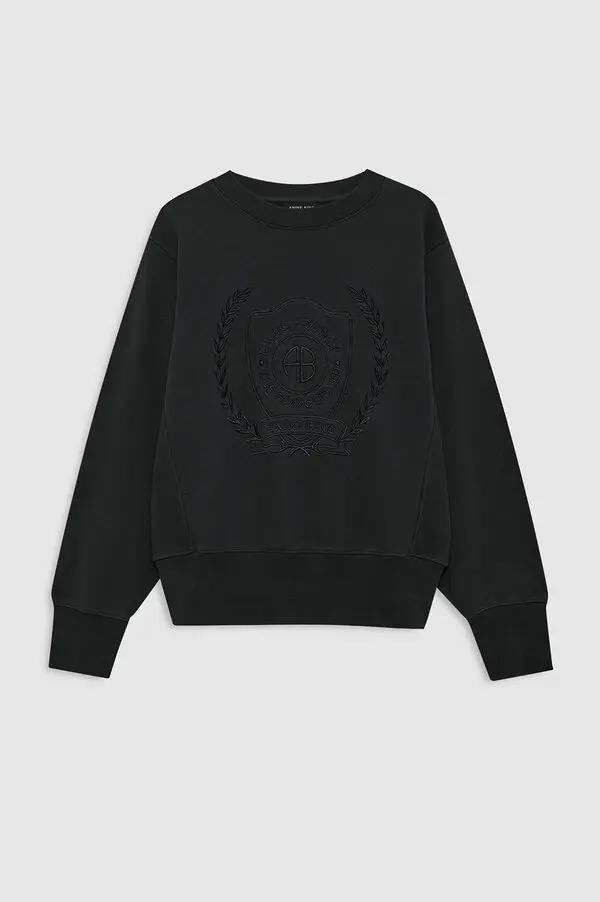 ANINE BING Harry Shrunken Signet Sweatshirt - Black