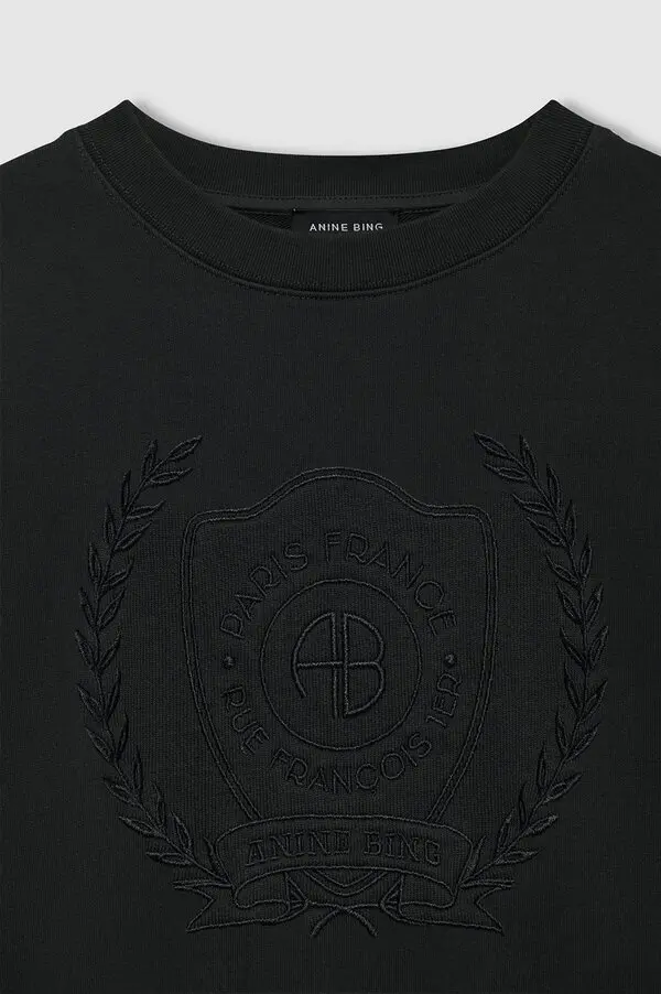ANINE BING Harry Shrunken Signet Sweatshirt - Black