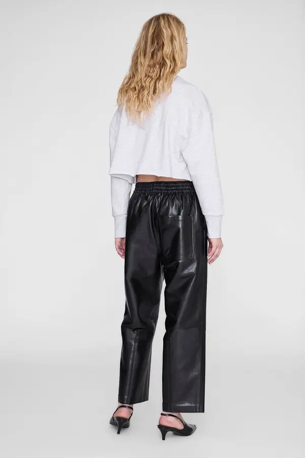 ANINE BING Sporty Cropped Sweatshirt - Heather Grey