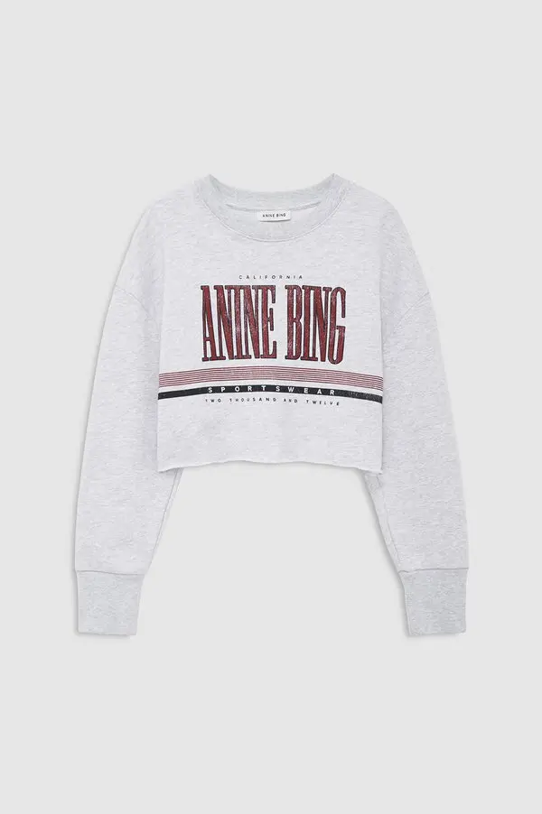ANINE BING Sporty Cropped Sweatshirt - Heather Grey