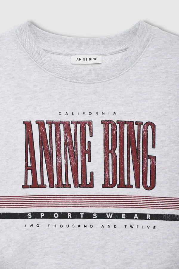 ANINE BING Sporty Cropped Sweatshirt - Heather Grey