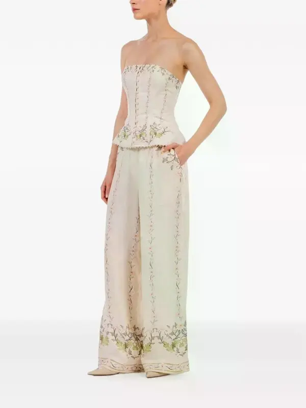 Agua Bendita Tota Anhelo Floral-print Palazzo Pants - Neutrals