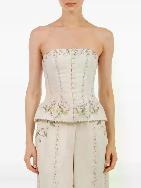 Agua Bendita Tota Anhelo Floral-print Palazzo Pants - Neutrals