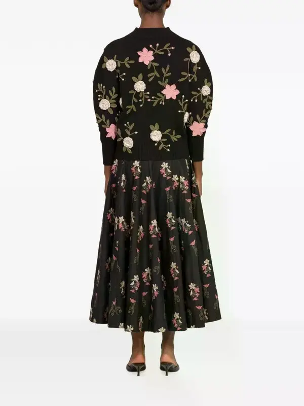 Agua Bendita Nilo Noche Floral-embroidered Sweater
