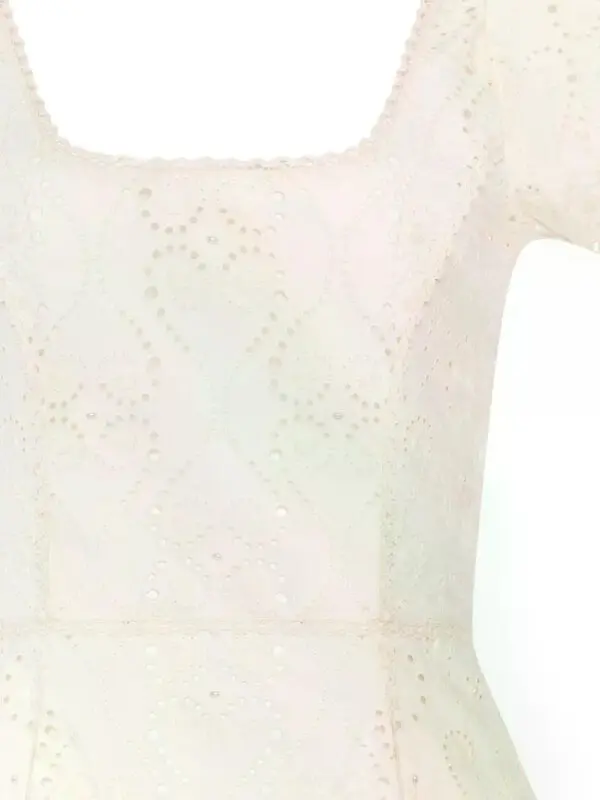 Agua Bendita Gaviota Playa Eyelet-embroidered Bodysuit
