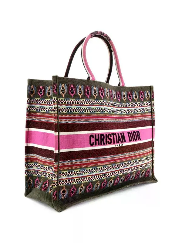 Dior Book Embroidered Canvas Large Tote Bag