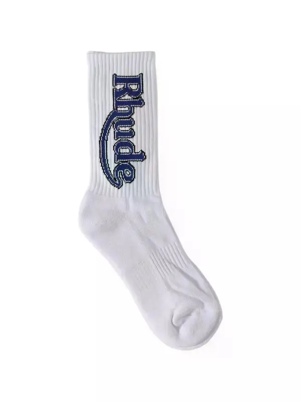 Rhude Vertical Race Track Socks - White