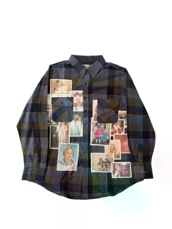 BETTER WITH AGE Menage Patchwork-flannel Shirt - Blue