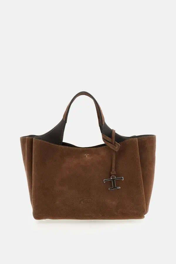 TOD'S Borsa Apa 2 Manici Mini Suede - Brown