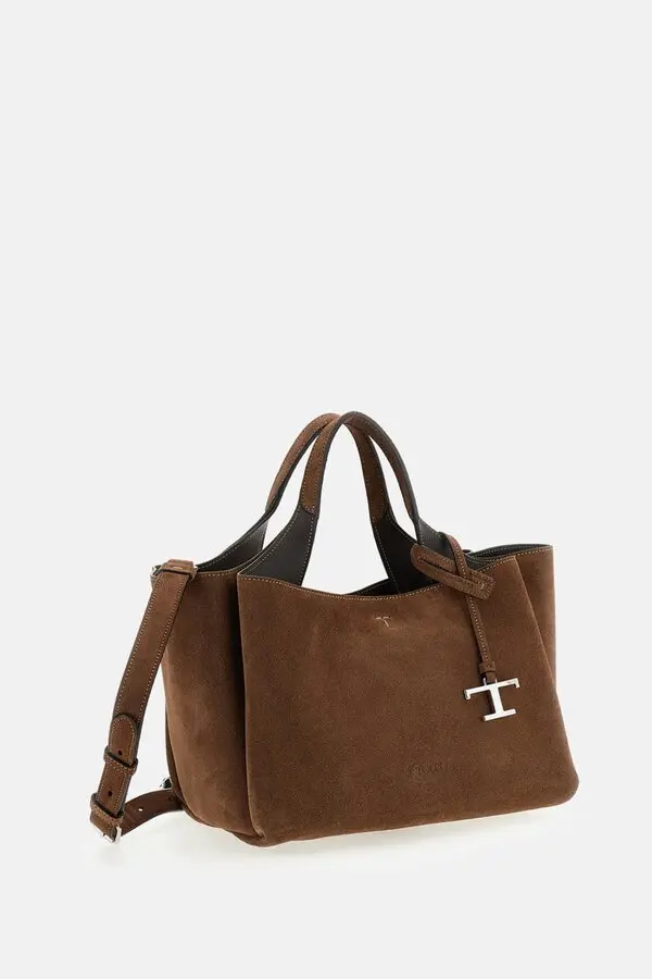 TOD'S Borsa Apa 2 Manici Mini Suede - Brown
