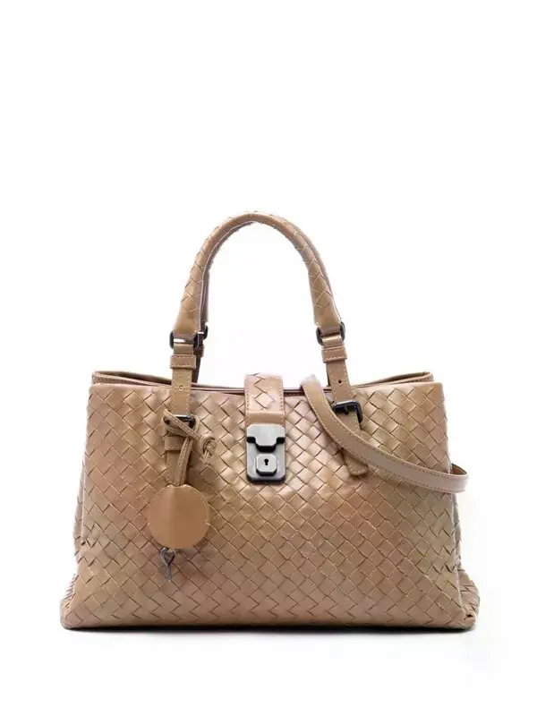 Bottega Veneta 2012-2026 Small Nappa Intrecciato Roma Satchel - Brown