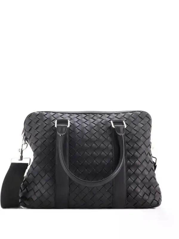 Bottega Veneta Convertible Zip Briefcase Intrecciato Nappa Medium Business Bag - Black