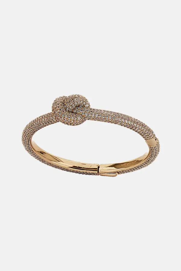 SELF-PORTRAIT Bracciale Rigido Con Cristalli E Nodo - Gold