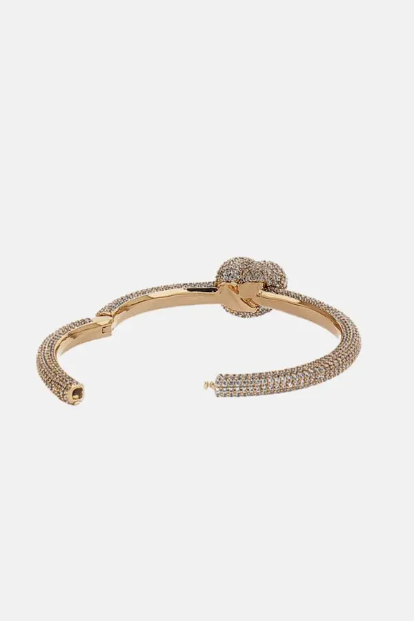 SELF-PORTRAIT Bracciale Rigido Con Cristalli E Nodo - Gold