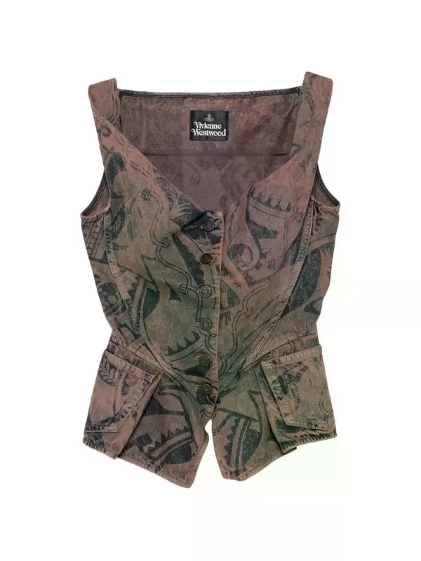 VIVIENNE WESTWOOD Monday Bizarre-print Top - Brown
