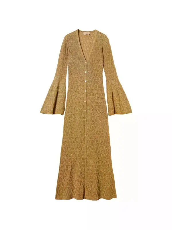 TWINSET Long Knit Cardigan With Flared Sleeves