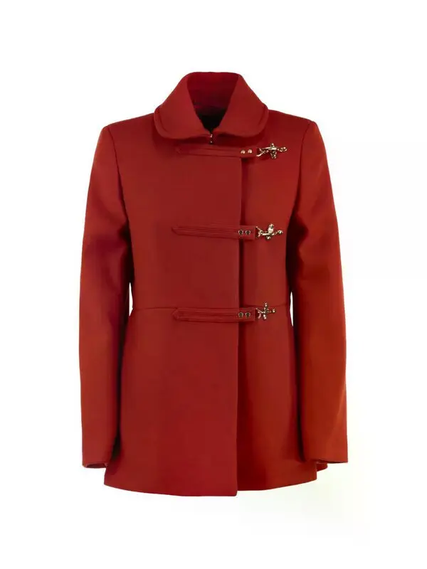 FAY Hook-and-eye Fastening Single-breasted Coat - Red