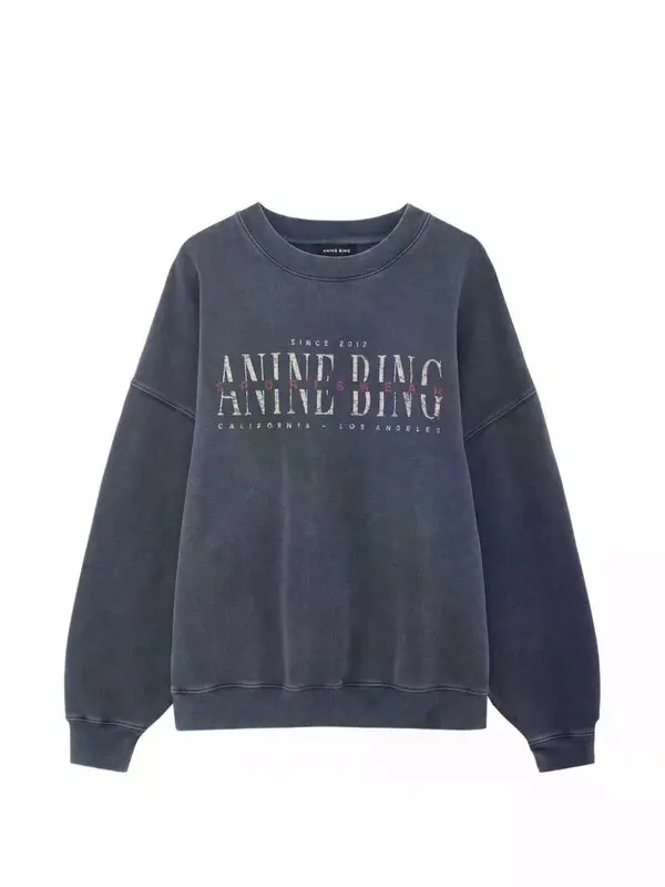ANINE BING Miles Sweatshirt Sport Club Washed Black - Grey