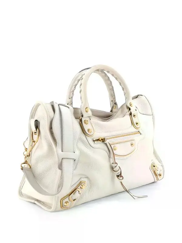 Balenciaga City Classic Metallic Edge Bag Leather Medium Satchel