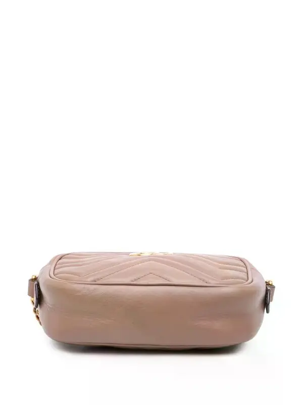 Gucci 2016-2026 Mini Gg Marmont Matelasse Calfskin Crossbody Bag - Brown