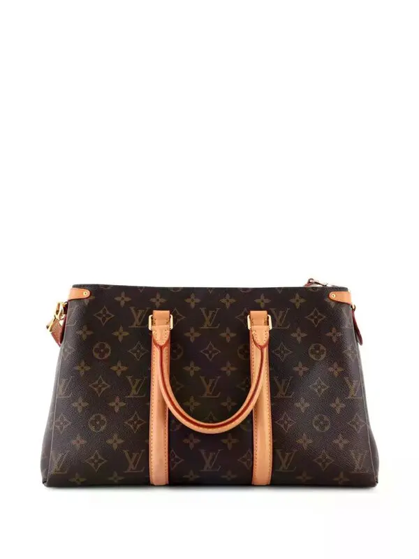 LOUIS VUITTON Soufflot Monogram Canvas With Leather Mm Tote Bag - Brown