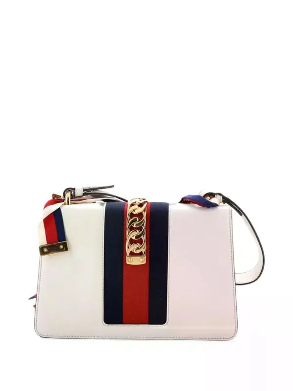 Gucci Sylvie Leather Small Shoulder Bag - White