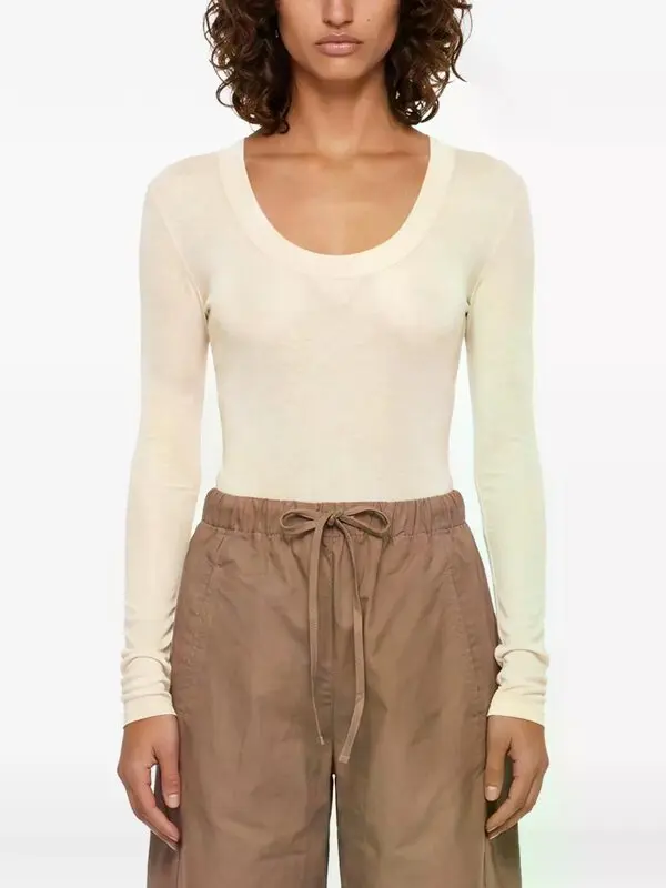ENTIRE STUDIOS Scoop-neck Long-sleeve Bodysuit