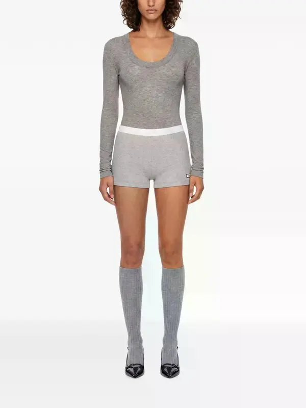 ENTIRE STUDIOS Scoop-neck Long-sleeve Bodysuit